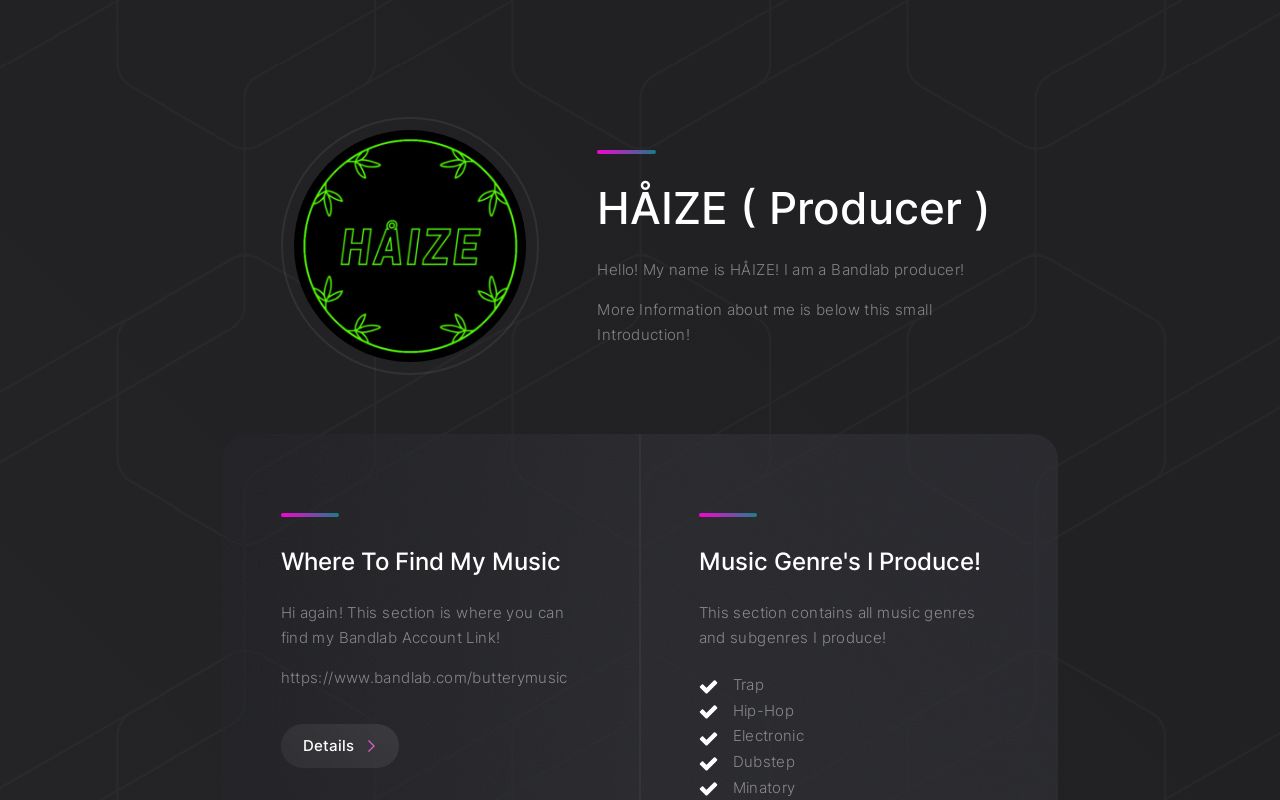 HÅIZE on Bandlab ( Bio )